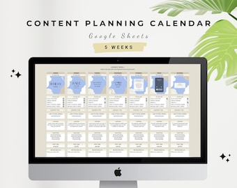Google Sheets Content Calendar Spreadsheet, Social Media Content ...