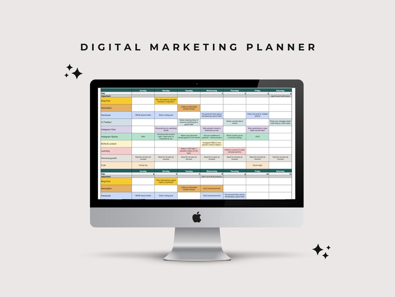 Digital Marketing Planner | Marketing Plan Template | Marketing ...