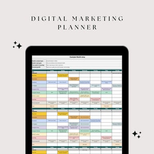 Digital Marketing Planner Marketing Plan Template Blog Content Planner ...