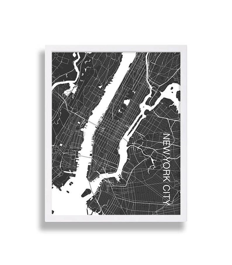 City Map Prints Modern Art Prints City Map Cutout Art | Etsy