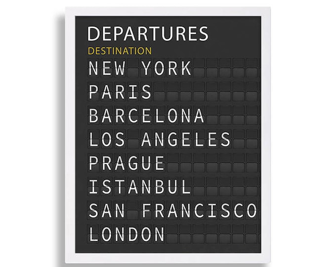 Travel Poster Departures Board Art Print Train Station Board Large Art ...