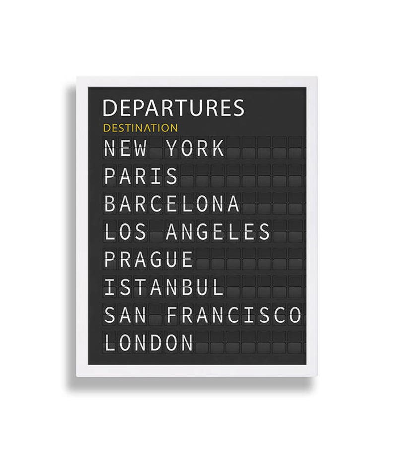 Travel Poster Departures Board Art Print Train Station Board | Etsy