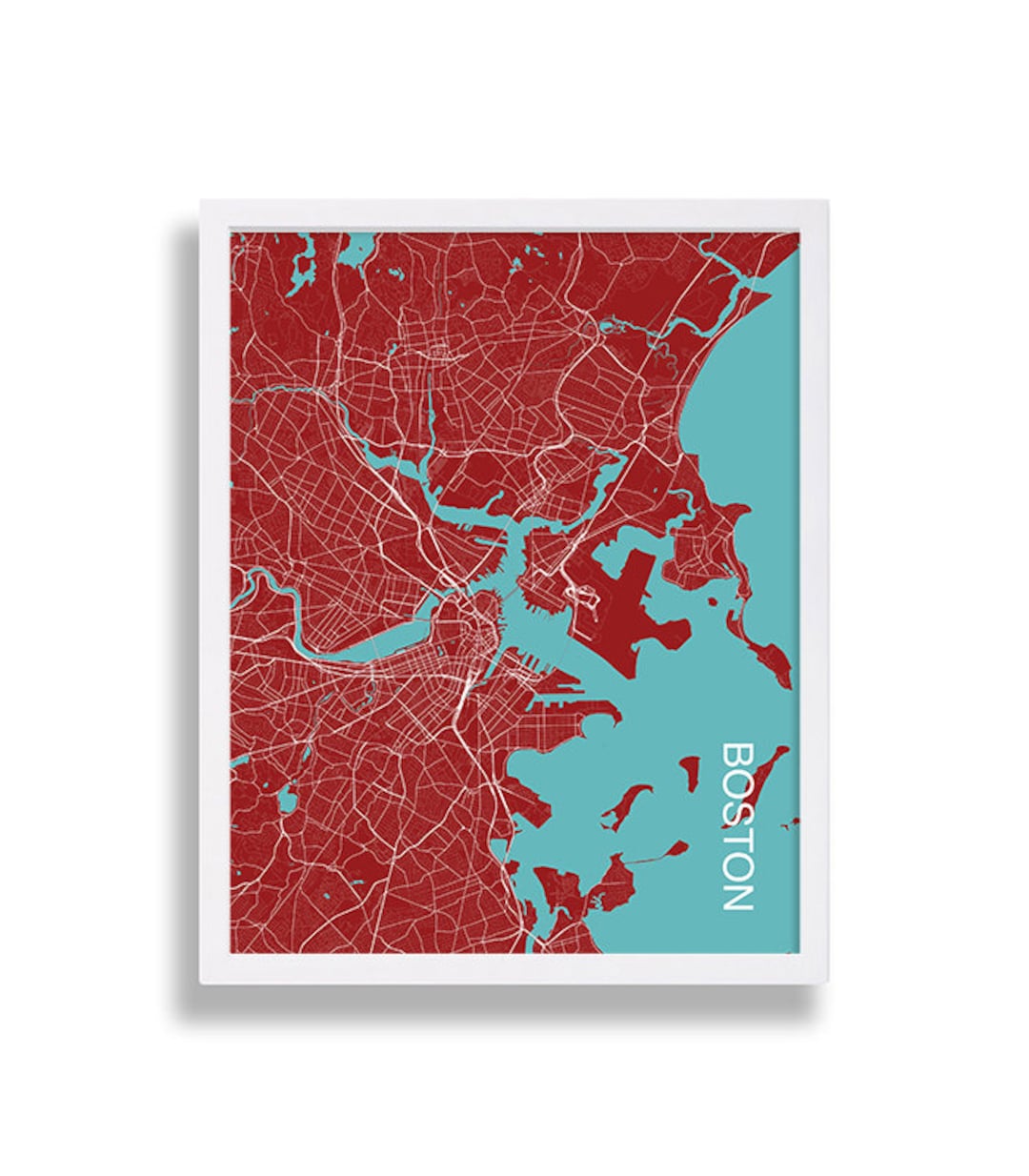 Boston City Map Print Map Poster Modern Art Print Large Wall Decor ...
