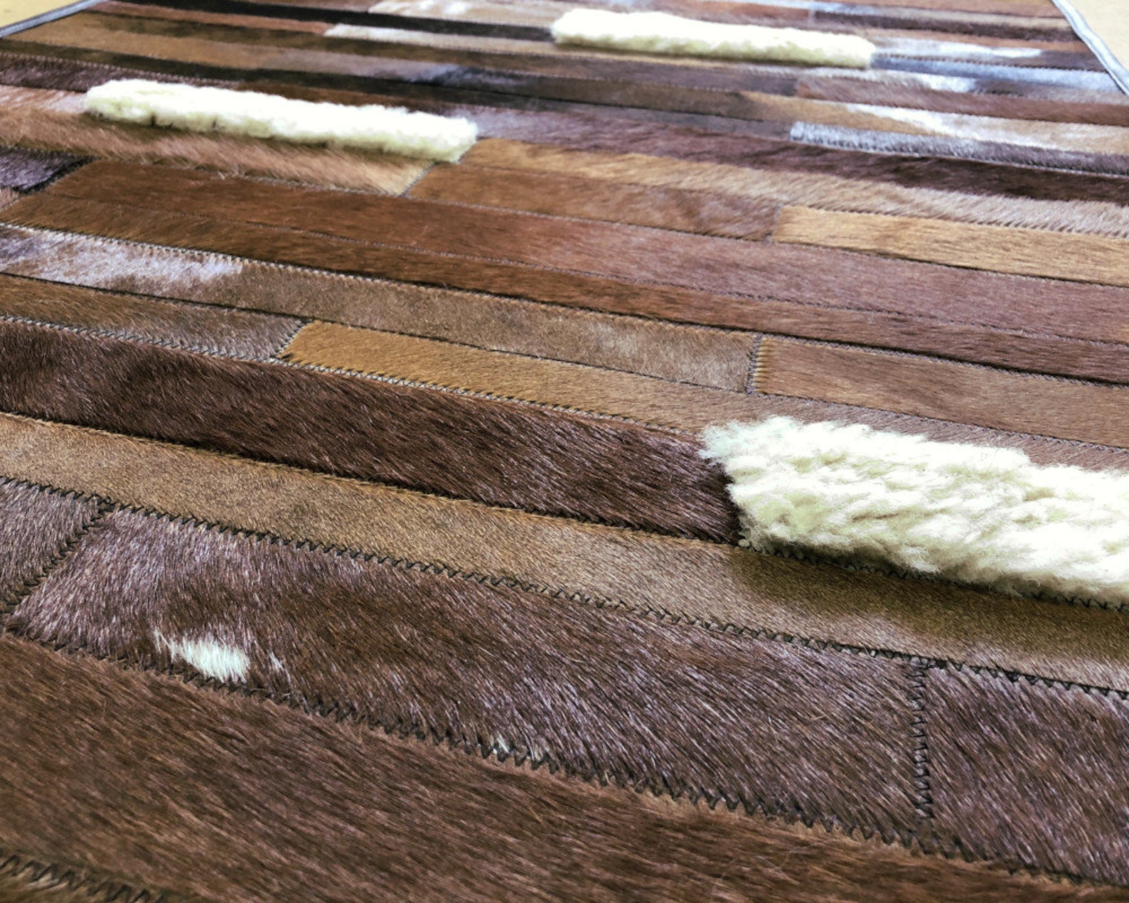 3D Cowhide & Lamb Fur Runner Rug 70 X 160 Cm - Etsy