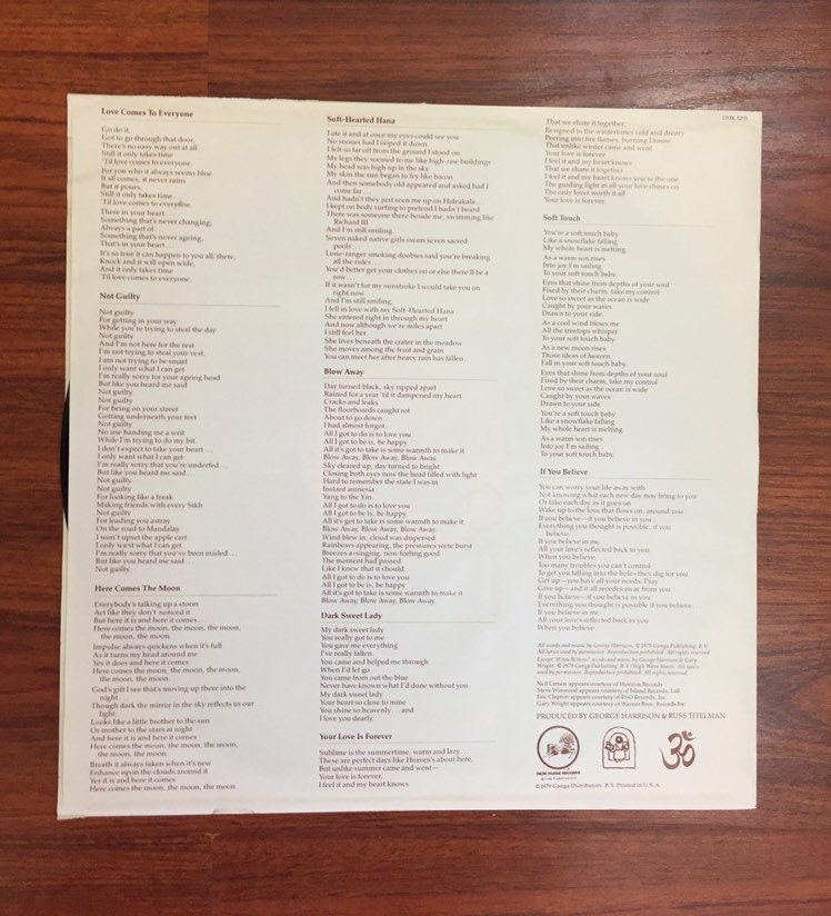 George Harrison - Self Titled Vintage 12 Vinyl Record Album LP 33 RPM ...