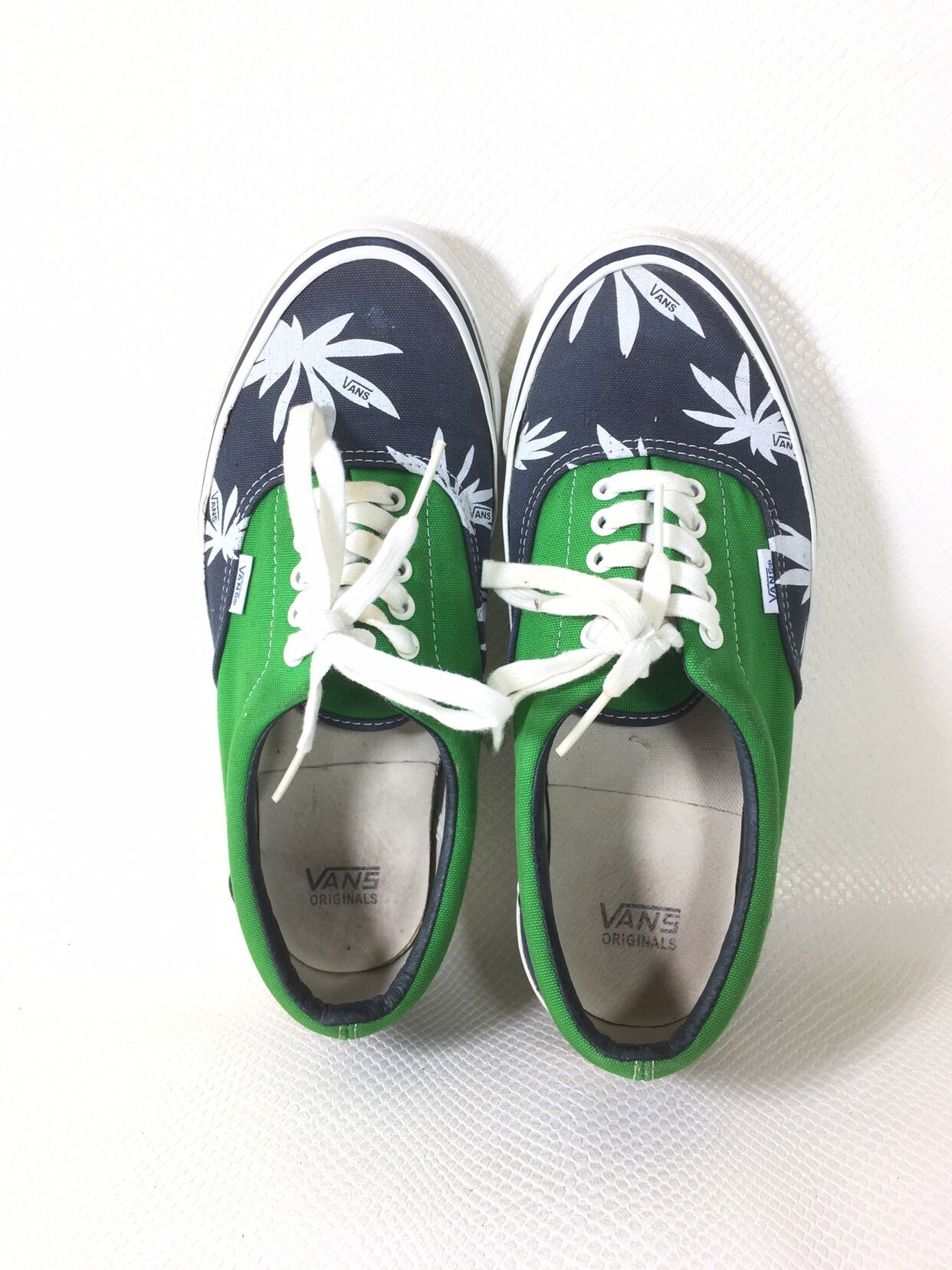 Vintage Vans Era Palm Trees Hemp Weed Navy Blue Green Off The Wall Size ...