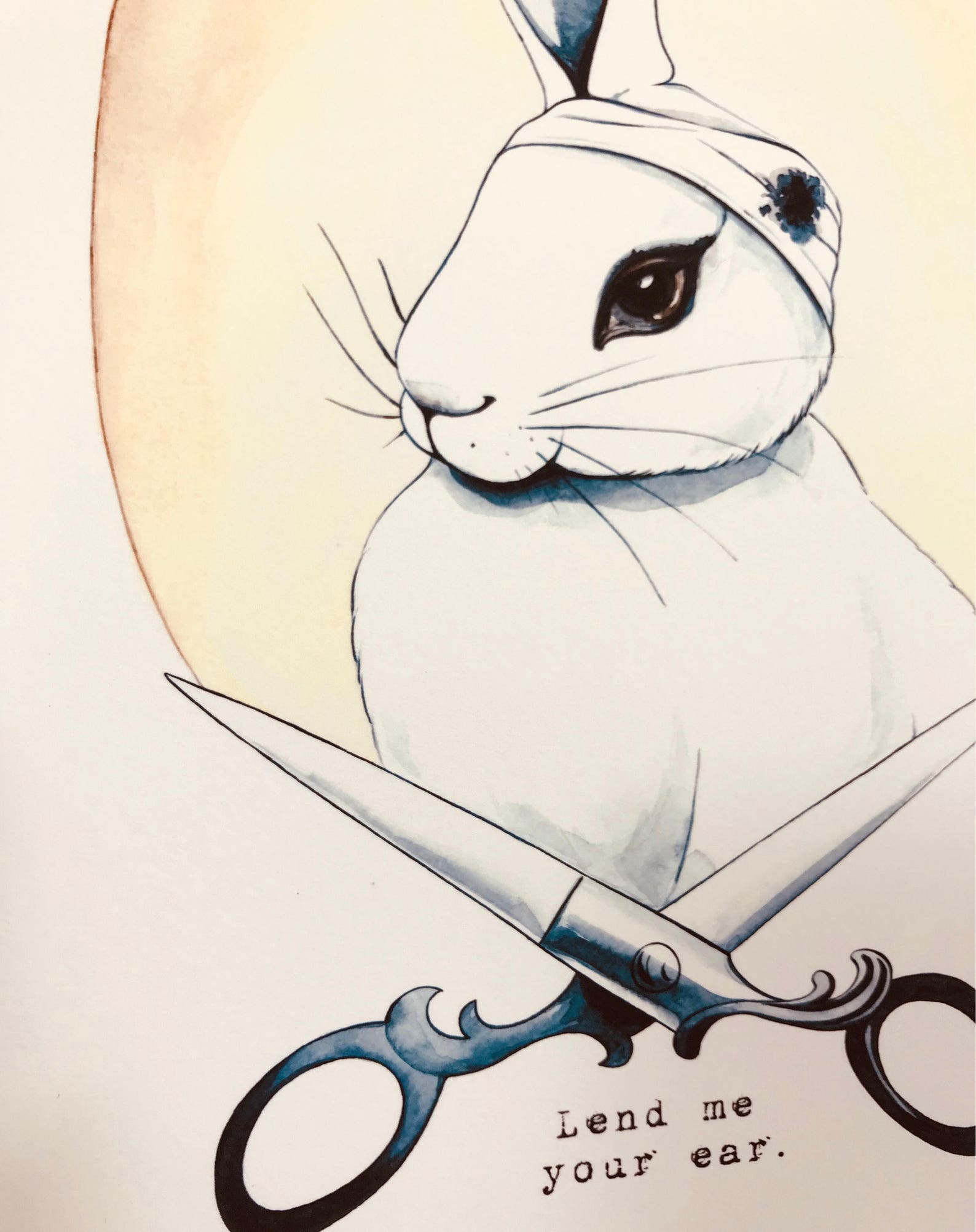 Rabbit Art Print Watercolor Rabbit Abstract Animal Art | Etsy