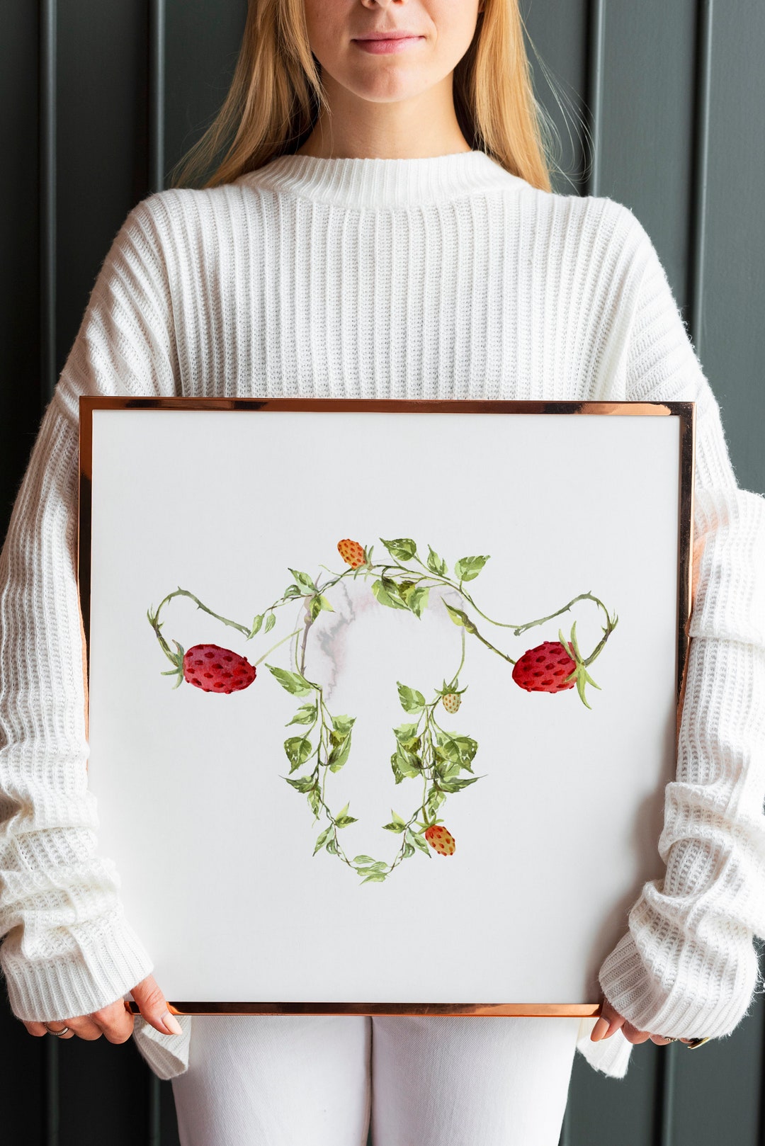 Ovary Art Female Anatomy Ovaries Art Ovarian Cancer Gift Uterus Print ...