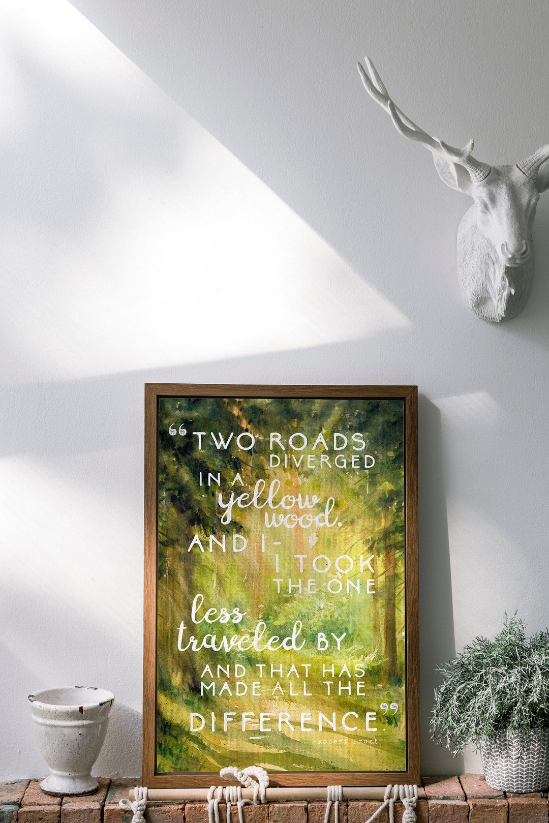 Robert Frost Quote Art Print Robert Frost Poem Poetry Poster the Road ...