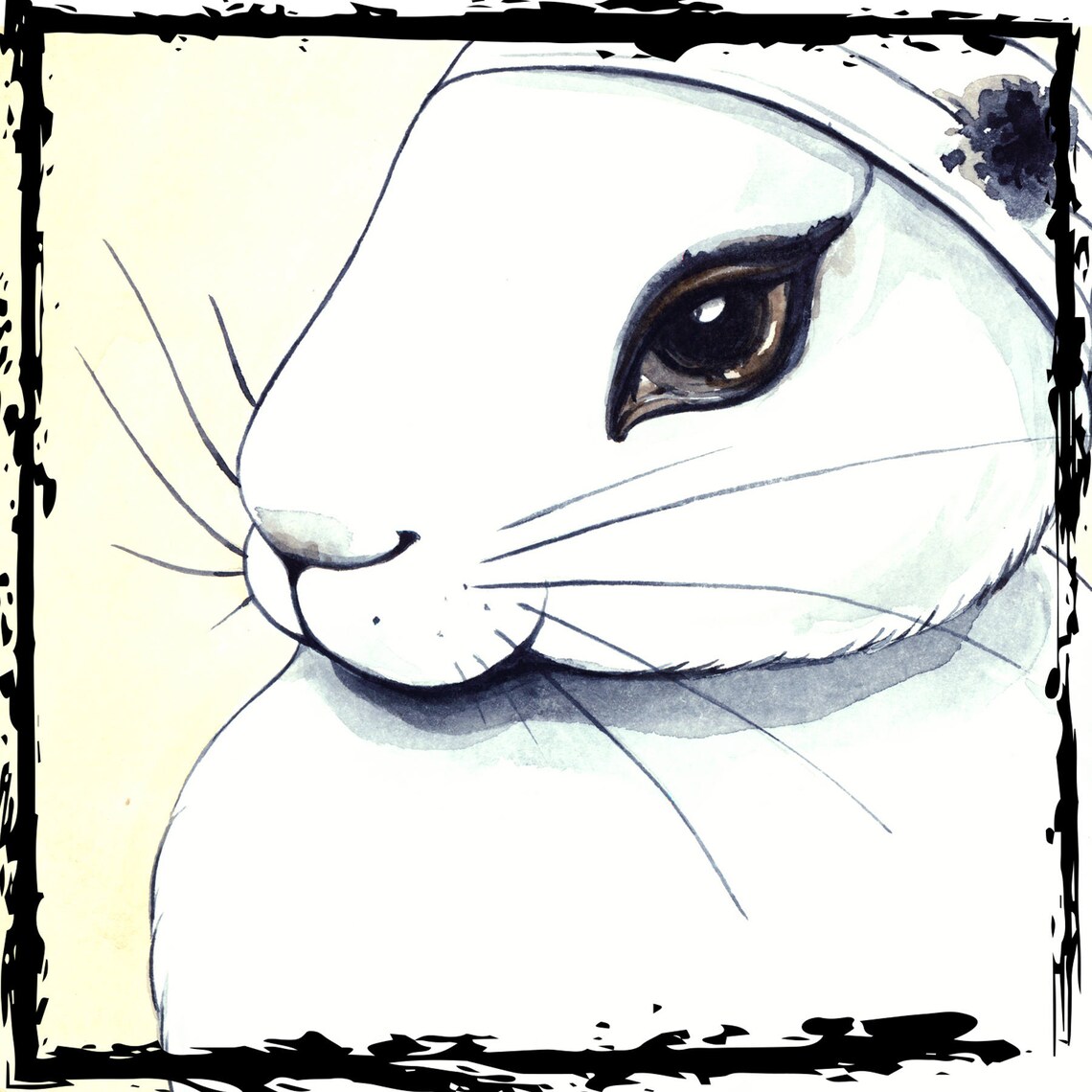 Rabbit Art Print Watercolor Rabbit Abstract Animal Art | Etsy