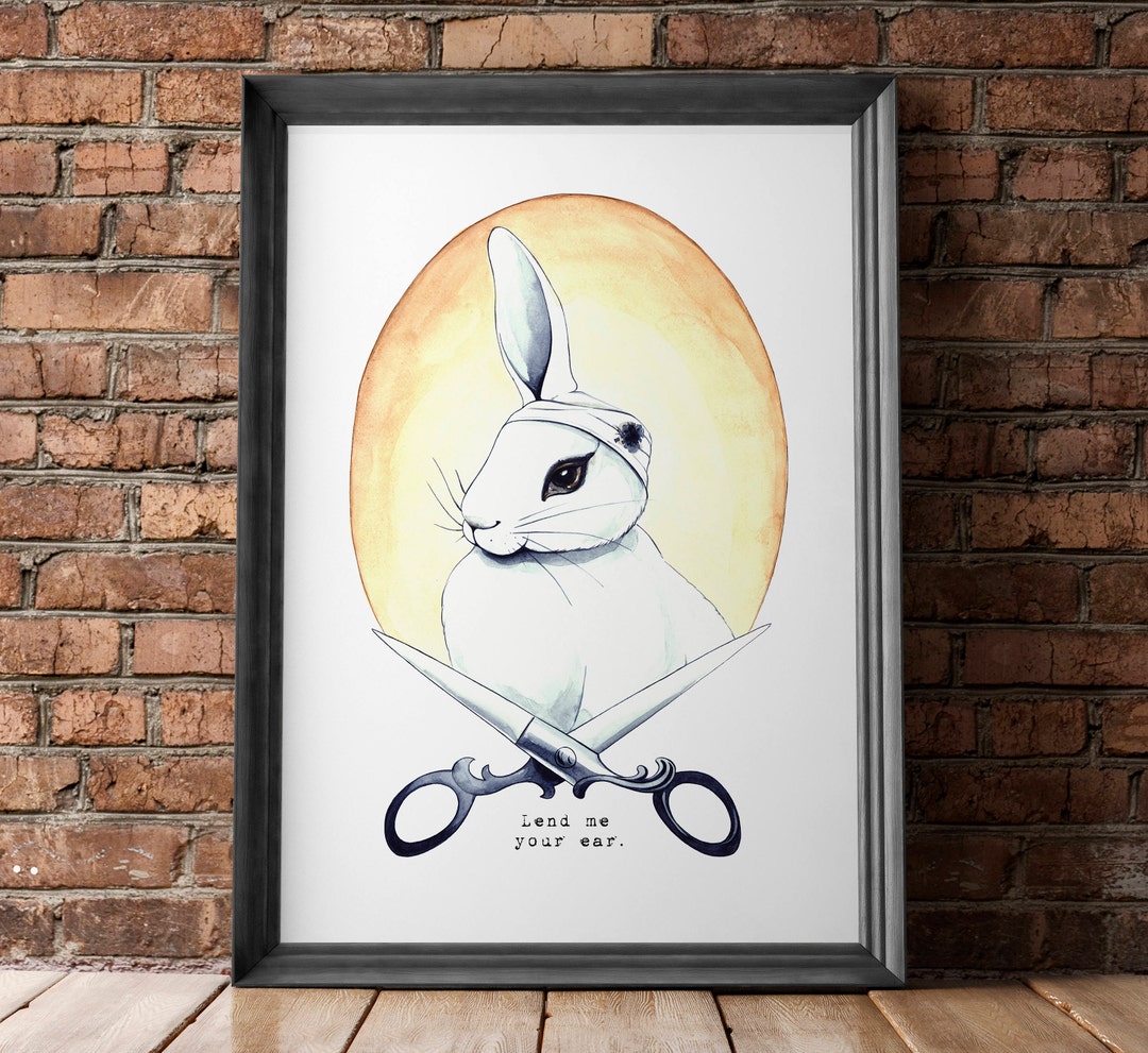 Rabbit Art Print Watercolor Rabbit Abstract Animal Art - Etsy