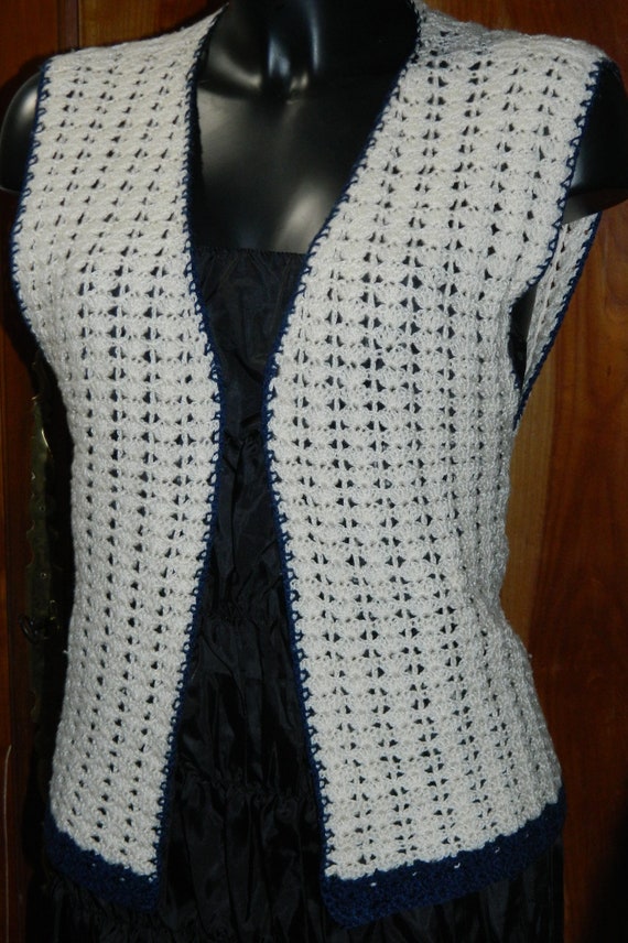 Gilet en crochet 90s - Gilet au crochet taille unique… - Gem