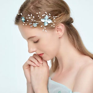 Bridal Hair Vine, Turquoise Hair Piece, Bridesmaids Headpiece, Brides ...