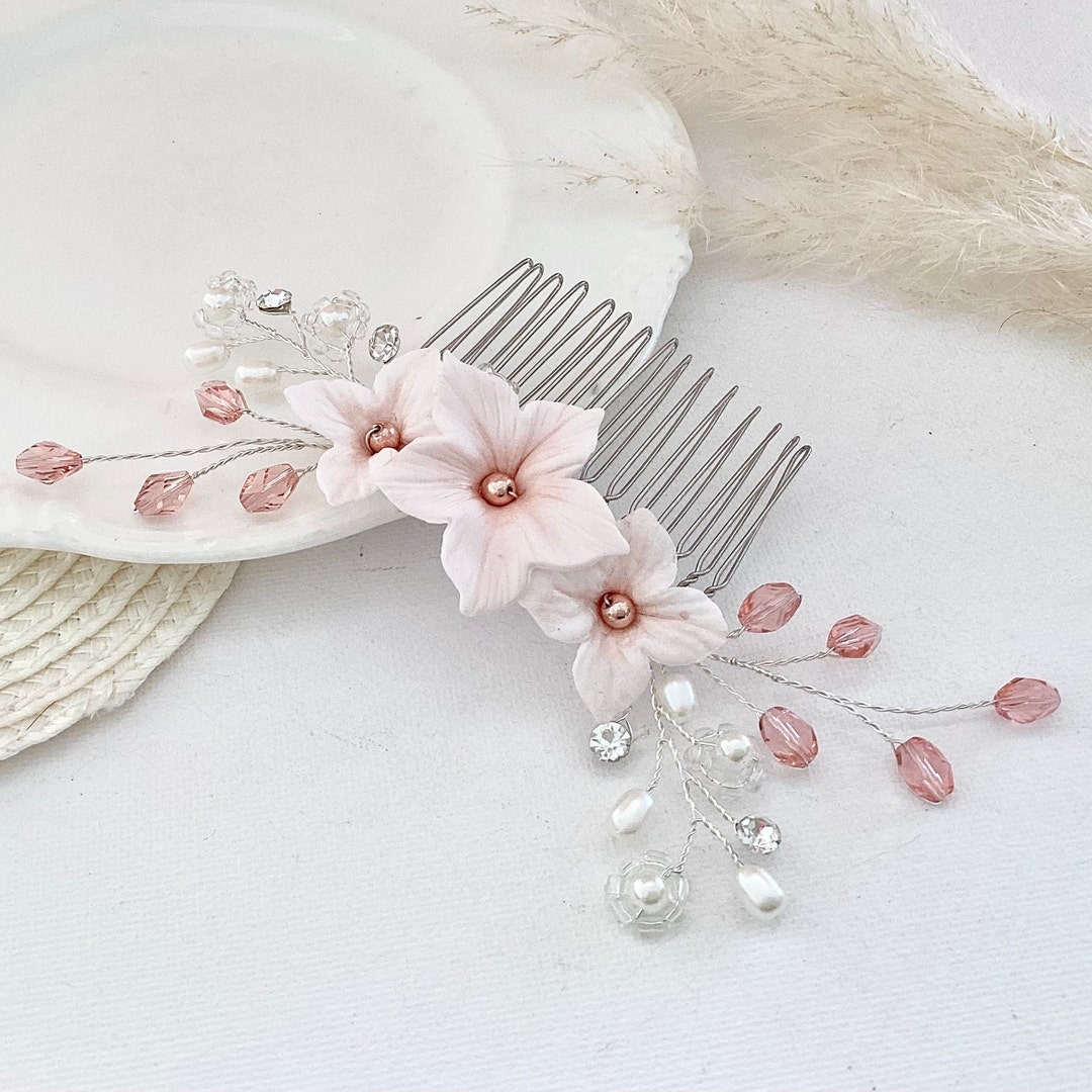 Bridal Hair Comb, Blush Pink Headpiece for Wedding , Wedding Hair ...