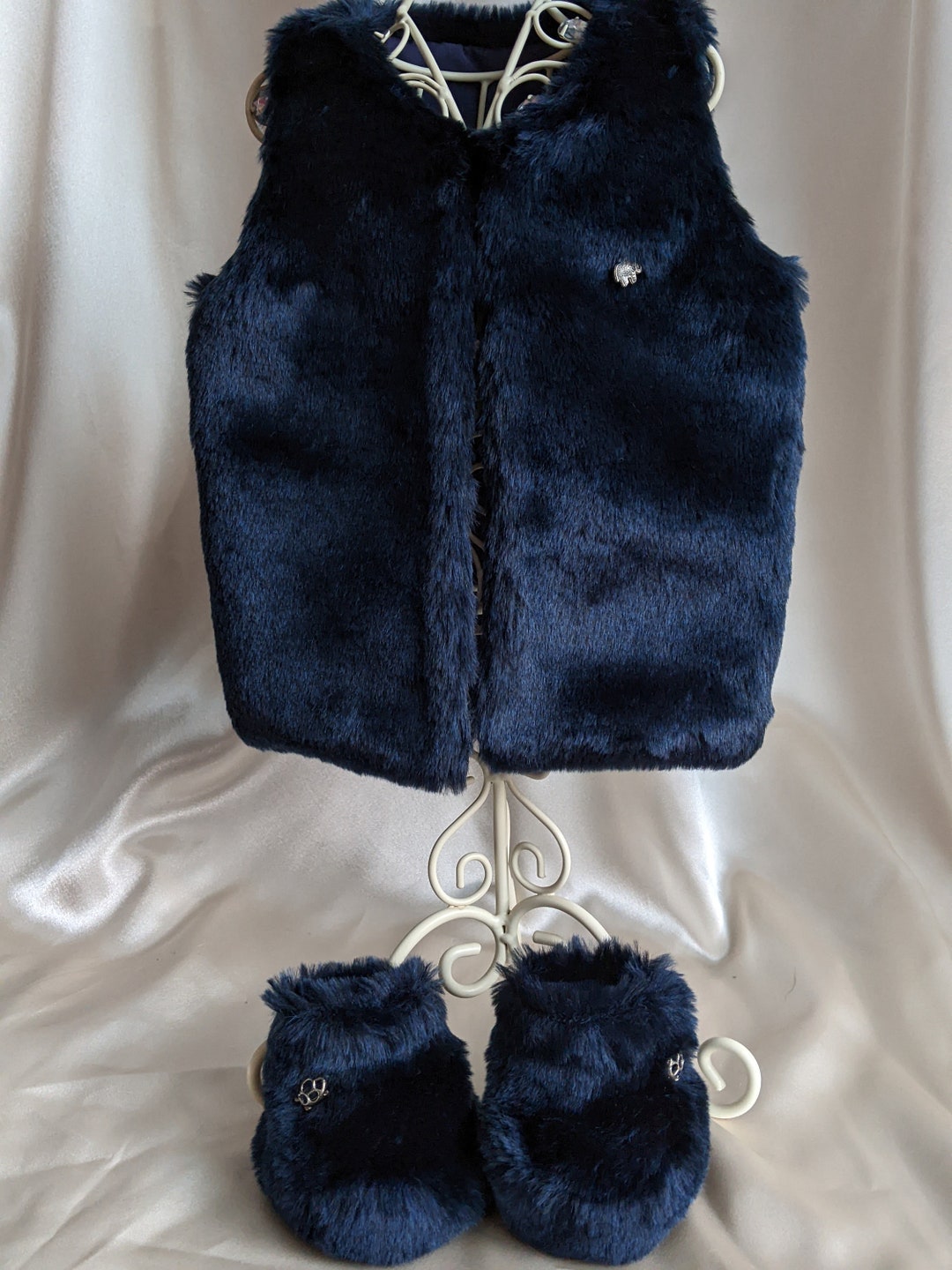 Baby Cute Vest and Boots in Navy Blue/new-born Photo - Etsy