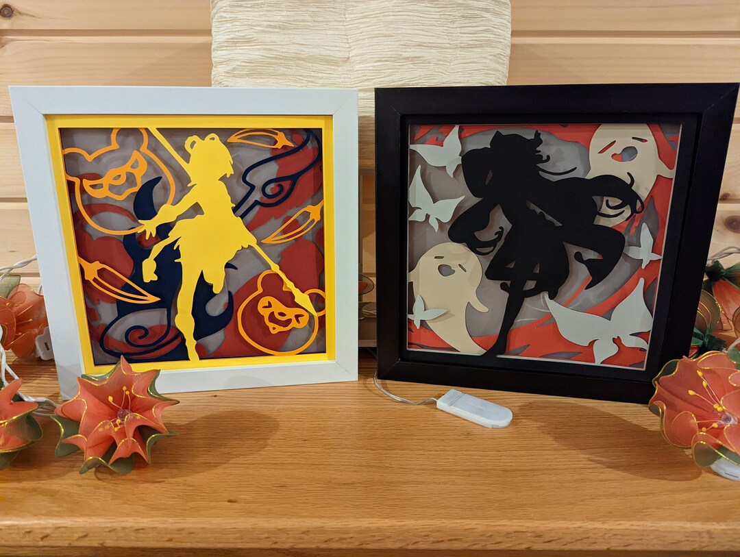 Genshin Impact Pyro Characters Shadow Box / Light Box -colorful Light ...