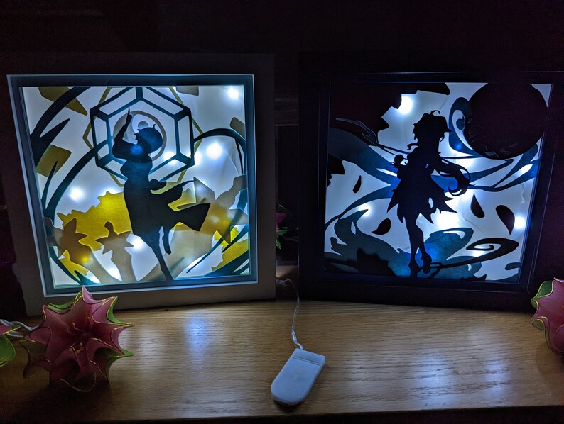 Genshin Impact Cryo Characters Shadow Box / Light Box - Etsy