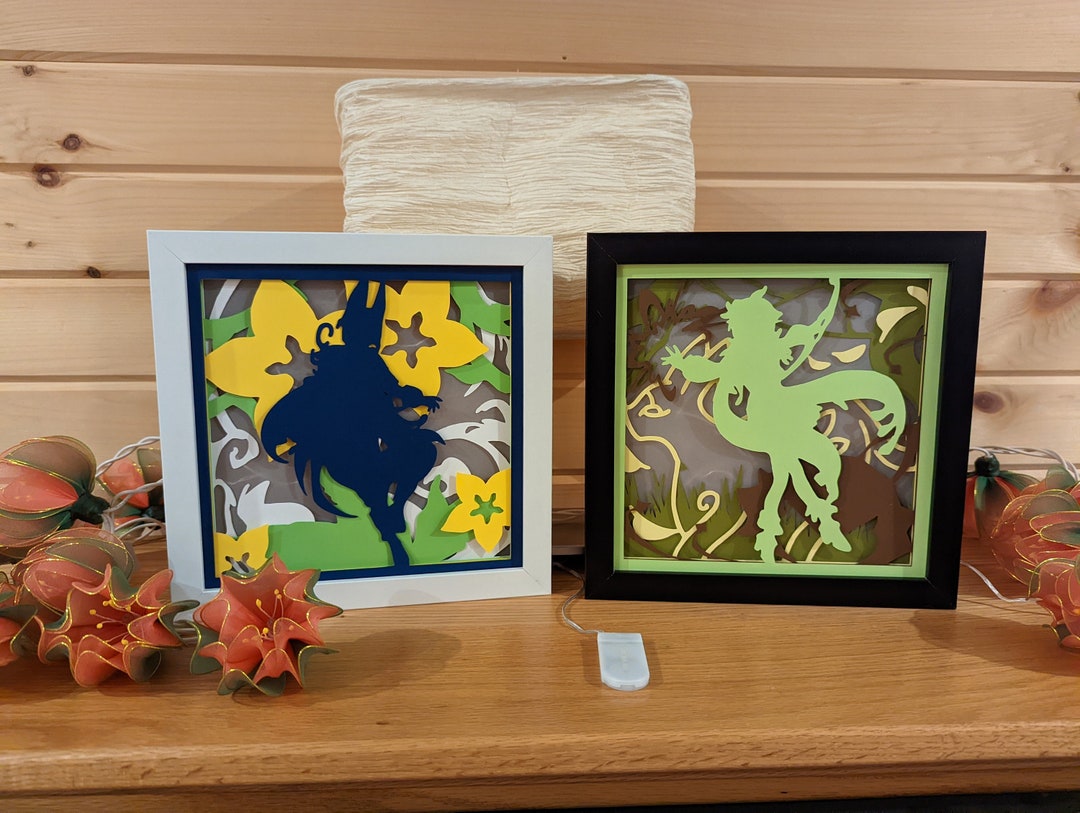 Genshin Impact Dendro Characters Shadow Box / Light Box Colorful Light ...