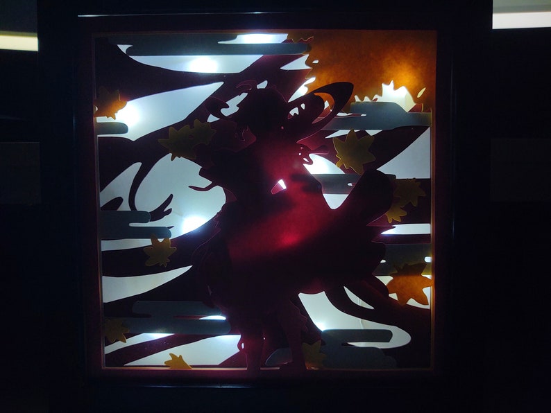 Genshin Impact Anemo Characters Shadow Box / Light Box | Etsy