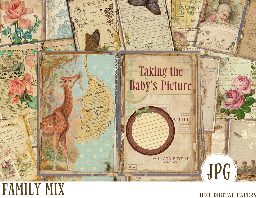 Family Journal , Baby Printable, Scrapbook,ephemera, Printable Journal ...