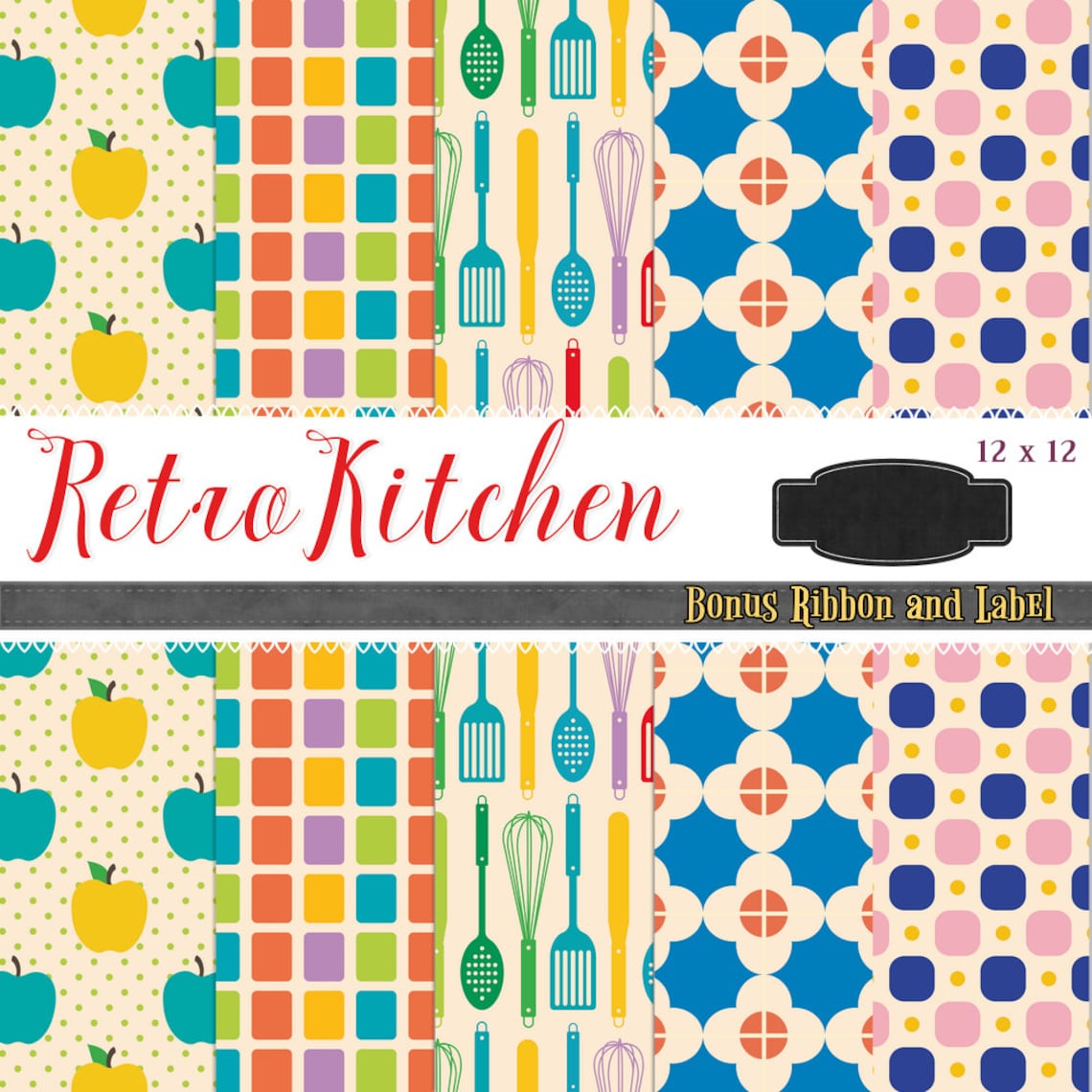 Retro Cooking Papers Baking Papers Food Papers Fruit Paper | Etsy