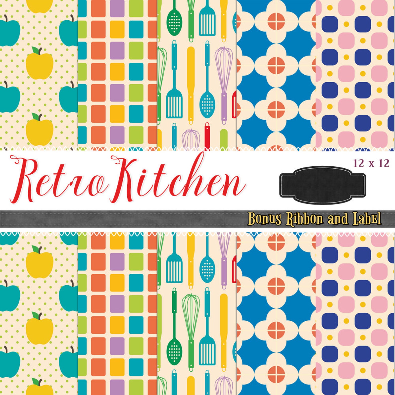 Retro Cooking Papers Baking Papers Food Papers Fruit Paper | Etsy