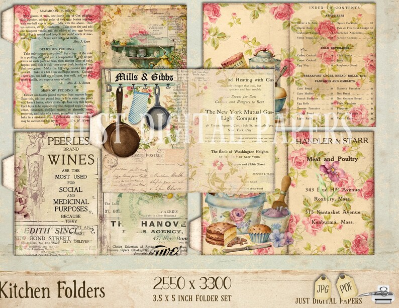 Vintage Kitchen Tabbed Journal: Recipe Folder Printables (PDF & JPG) - Etsy
