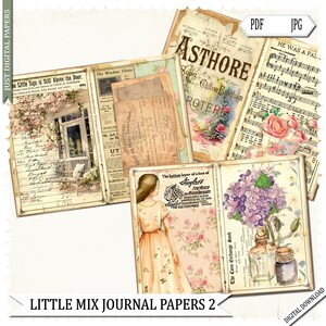 Journal Paper Mix, Pretty Journal Papers, Feminine, Ephemera, Sweet ...