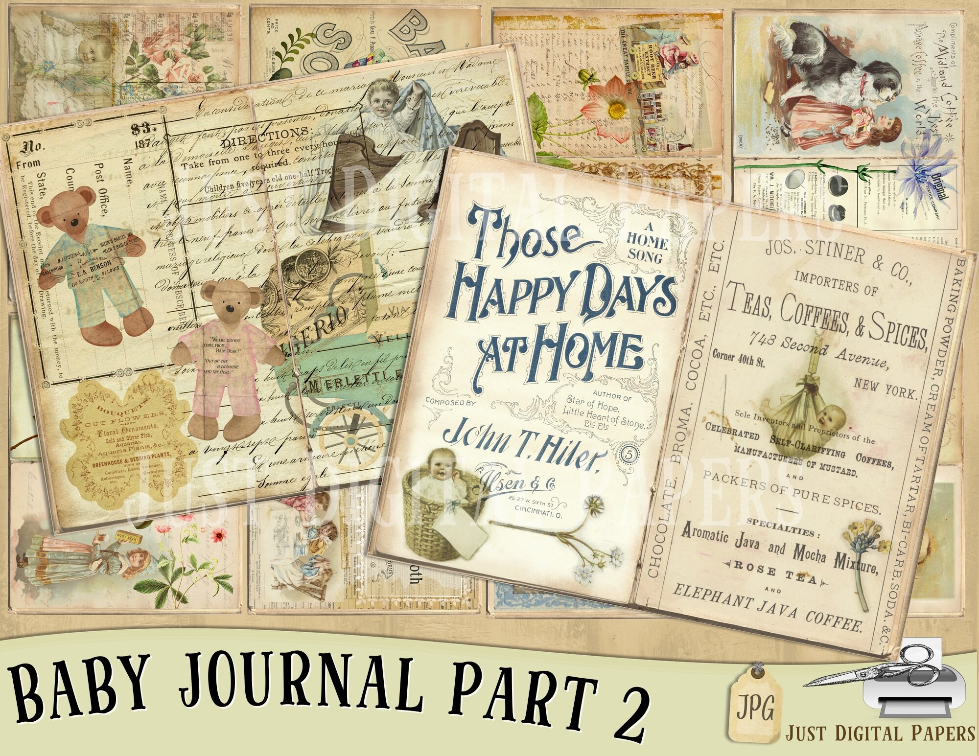 Baby Journal Junk Journal Baby Papers Ephemera Instant - Etsy Australia