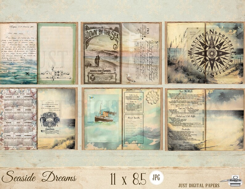 Sea Journal, Ephemera, Journal Junk, Ocean Journal, Seaside Scrapbook ...
