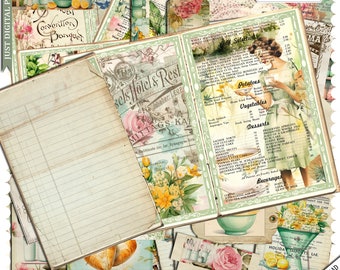 Kitchen Journal, Printable, Instant Download, Cooking Journal, Vintage ...