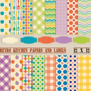 Retro Cooking Papers, Baking Papers, Food Papers, Fruit Paper, Digital ...
