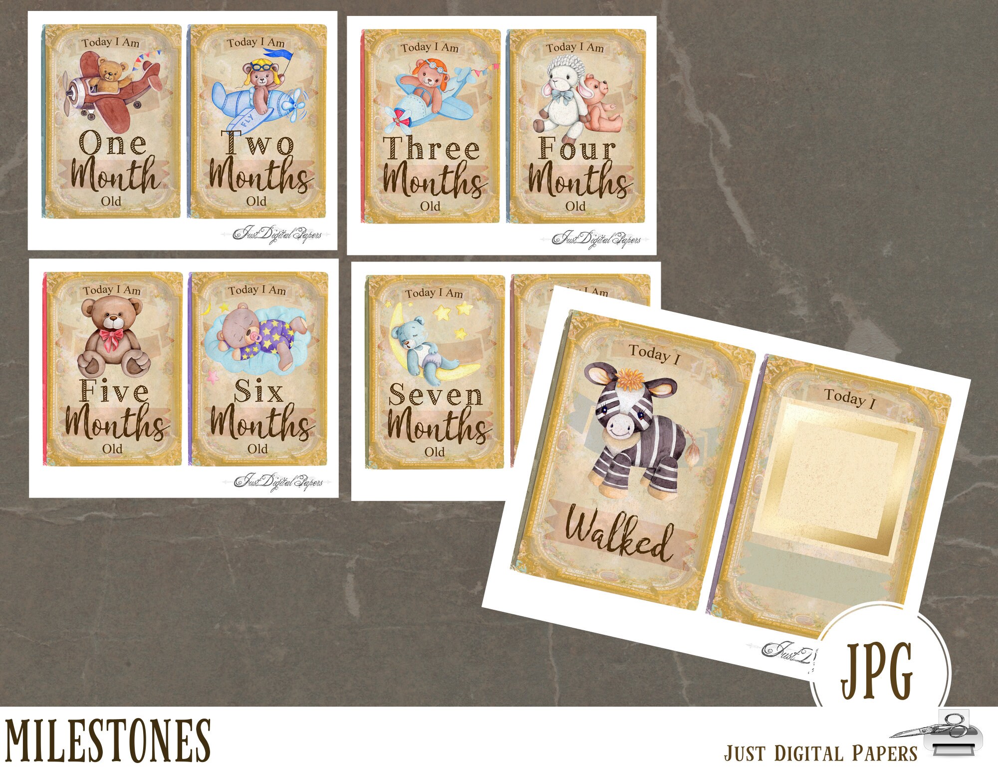 Baby Milestones Printable Scrapbook Digital Printable | Etsy