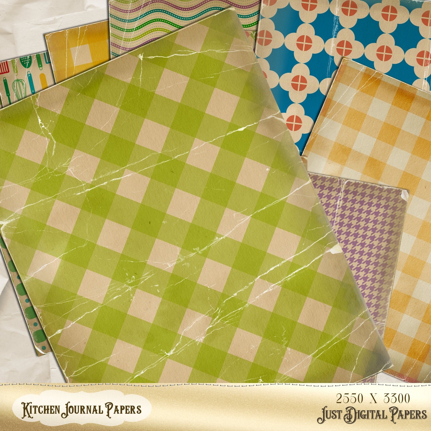 Journal Papers Kitchen Journal Kitchen Scrapbook Papers | Etsy