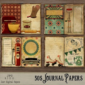 Journal Papers 50s Papers Retro Papers Ephemera Instant - Etsy Australia