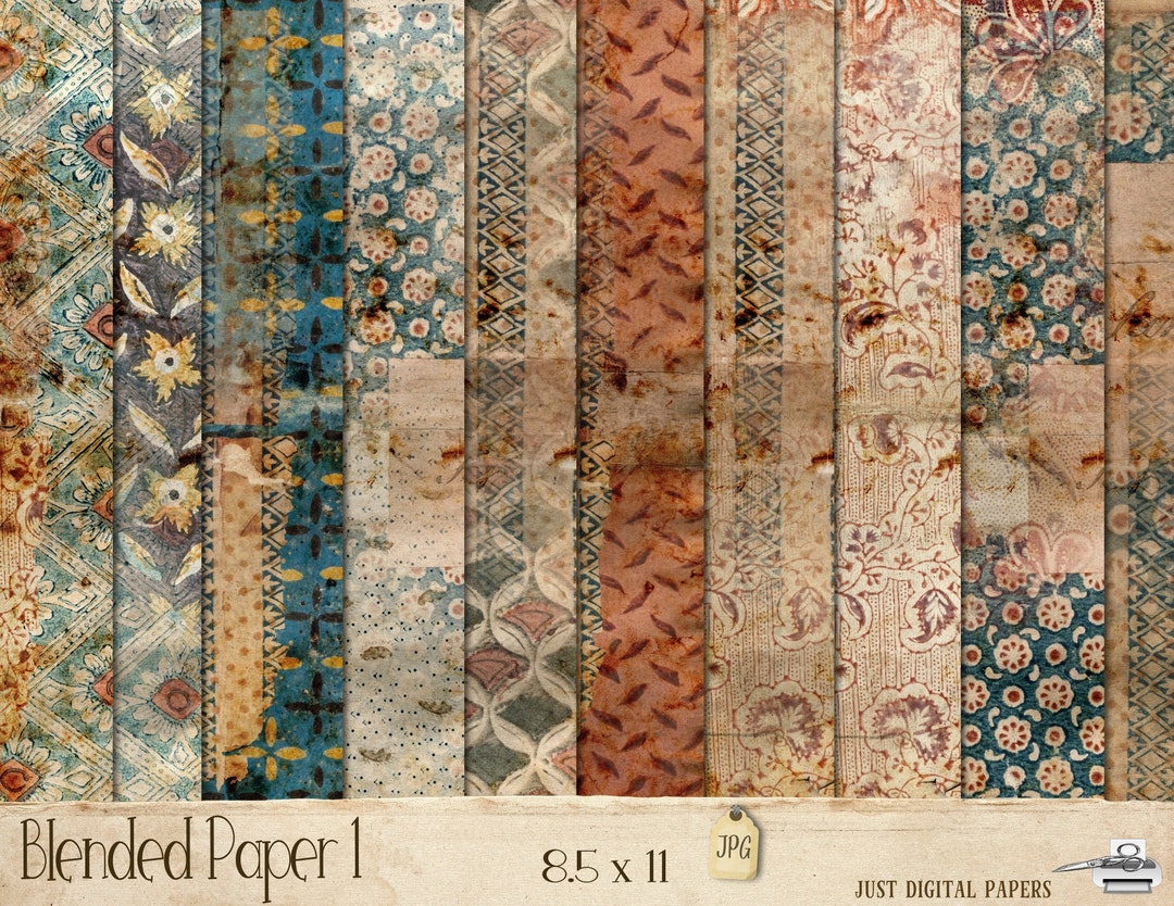 Blended Journal Papers Journal Vintage Scrapbook Papers - Etsy