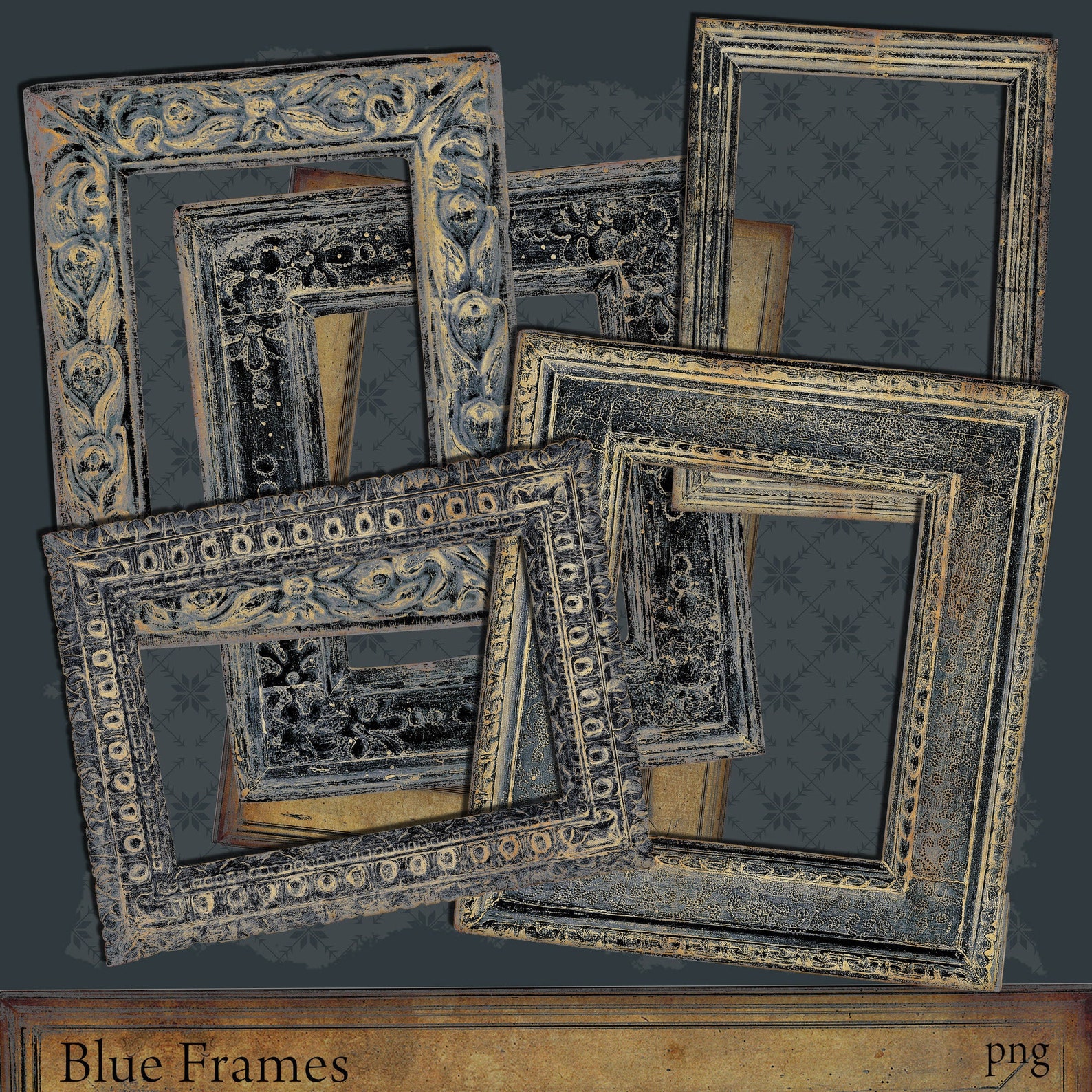 Blue Frames, Digital Frames, Beach Frames, Scrapbook Frames ...