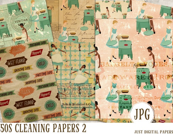Housework Papers Grunge Journal Cleaning Scrapbook Papers - Etsy Australia