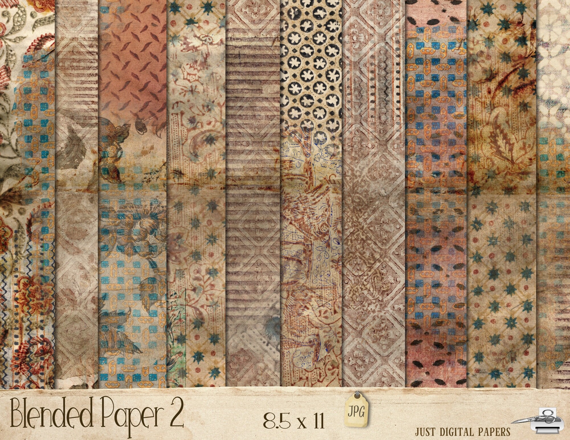 Blended Journal Papers, Journal, Vintage Scrapbook, Papers, Vintage ...