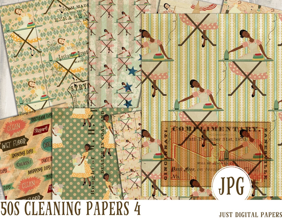 Housework Papers Grunge Journal Cleaning Scrapbook Papers - Etsy