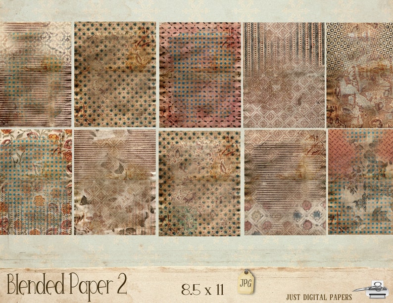 Blended Journal Papers, Journal, Vintage Scrapbook, Papers, Vintage ...