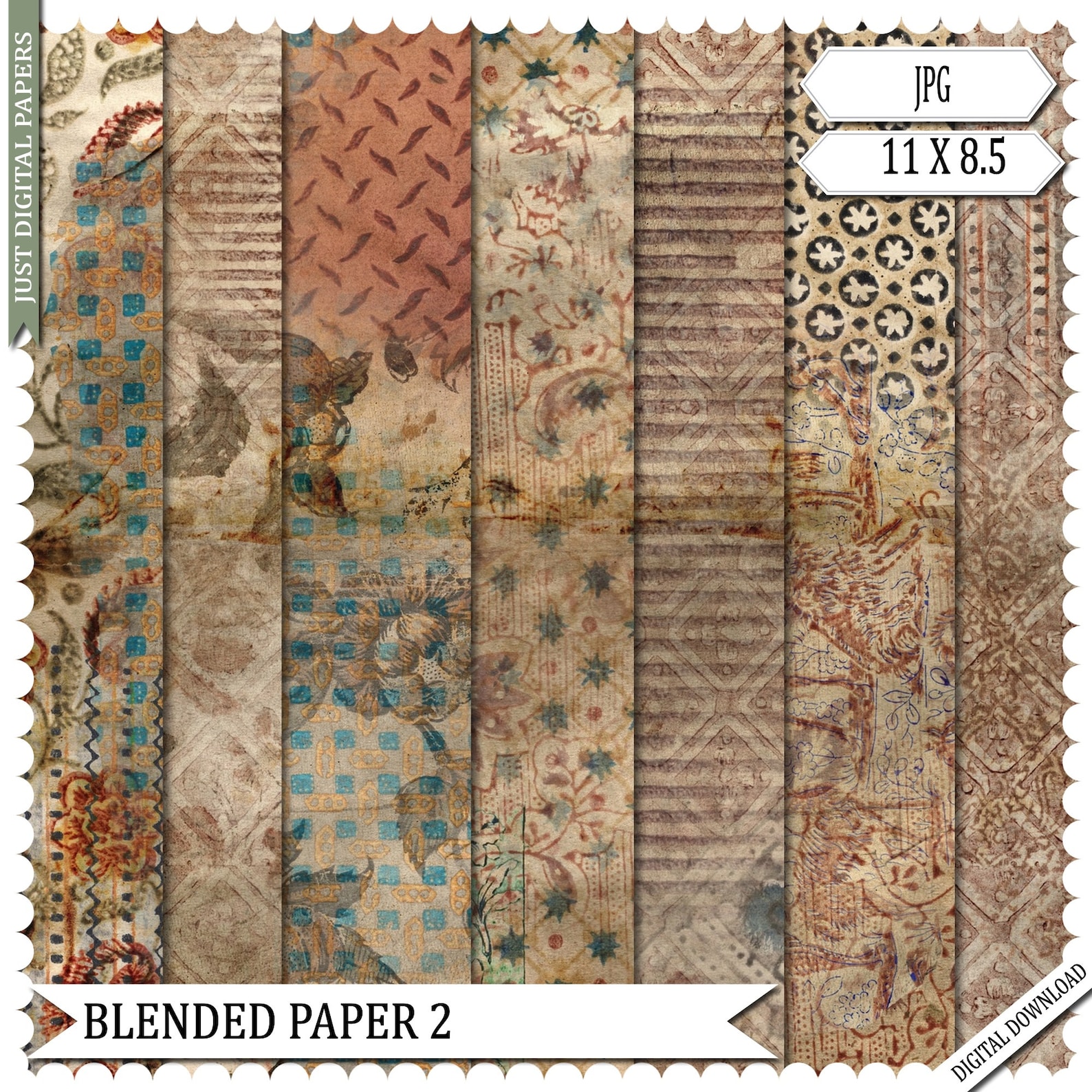 Blended Journal Papers, Journal, Vintage Scrapbook, Papers, Vintage ...