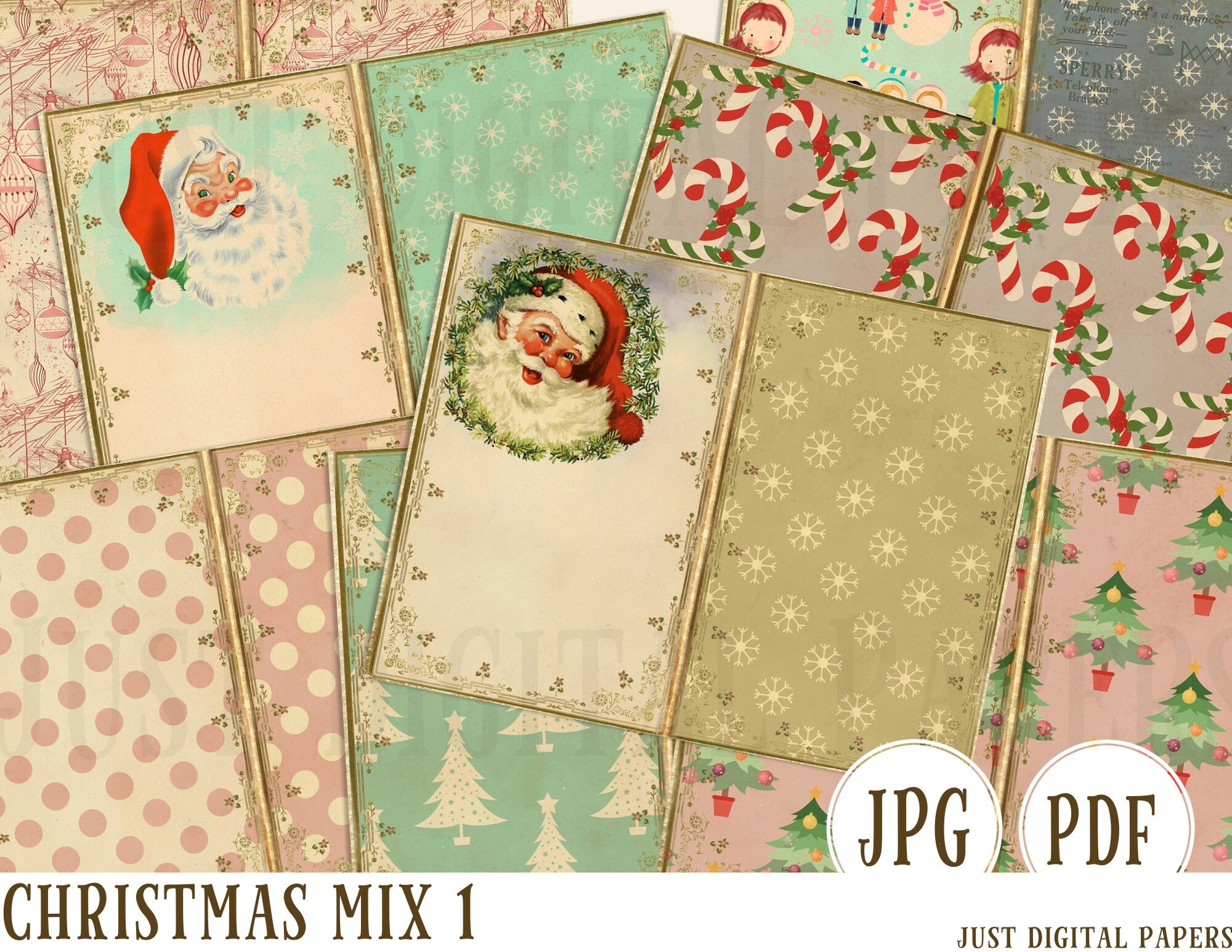 Christmas Papers Journal Papers Mixed Christmas Mix 1 - Etsy Australia