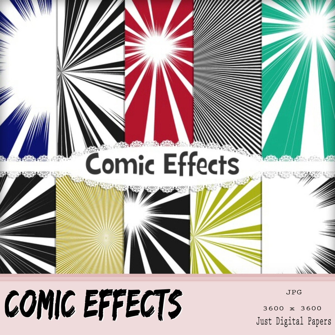 Comic Book Papers Cartoon Papers Dot Papers Black and White | Etsy