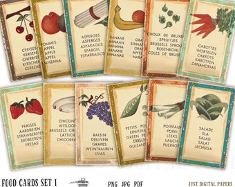 Food Cards Food Labels Recipe Journal Kitchen Journal - Etsy