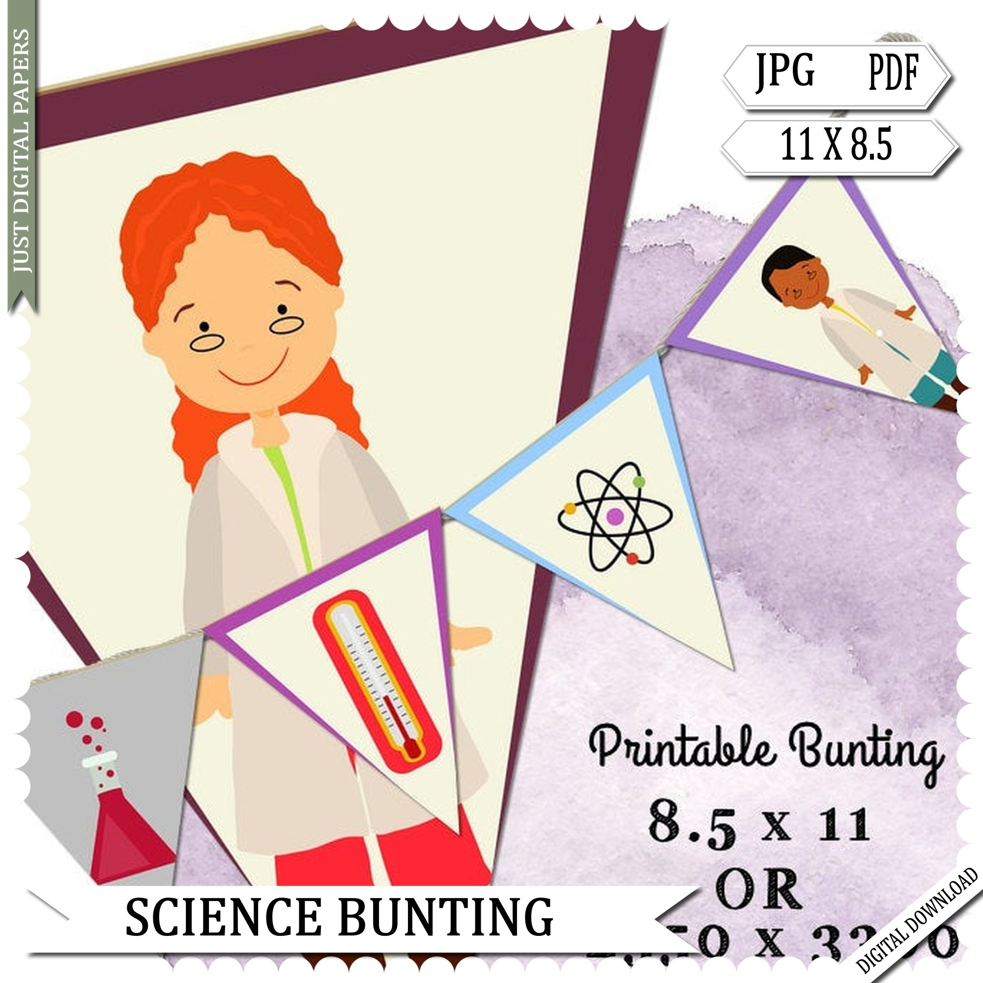 Science Bunting, Science Printable, School Printable, School Bunting ...