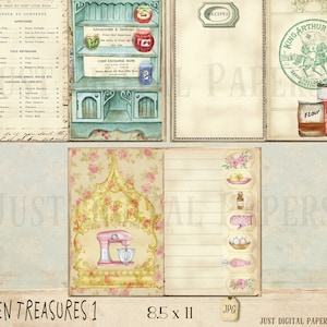 Kitchen Journal, Printable, Instant Download, Cooking Journal, Vintage ...