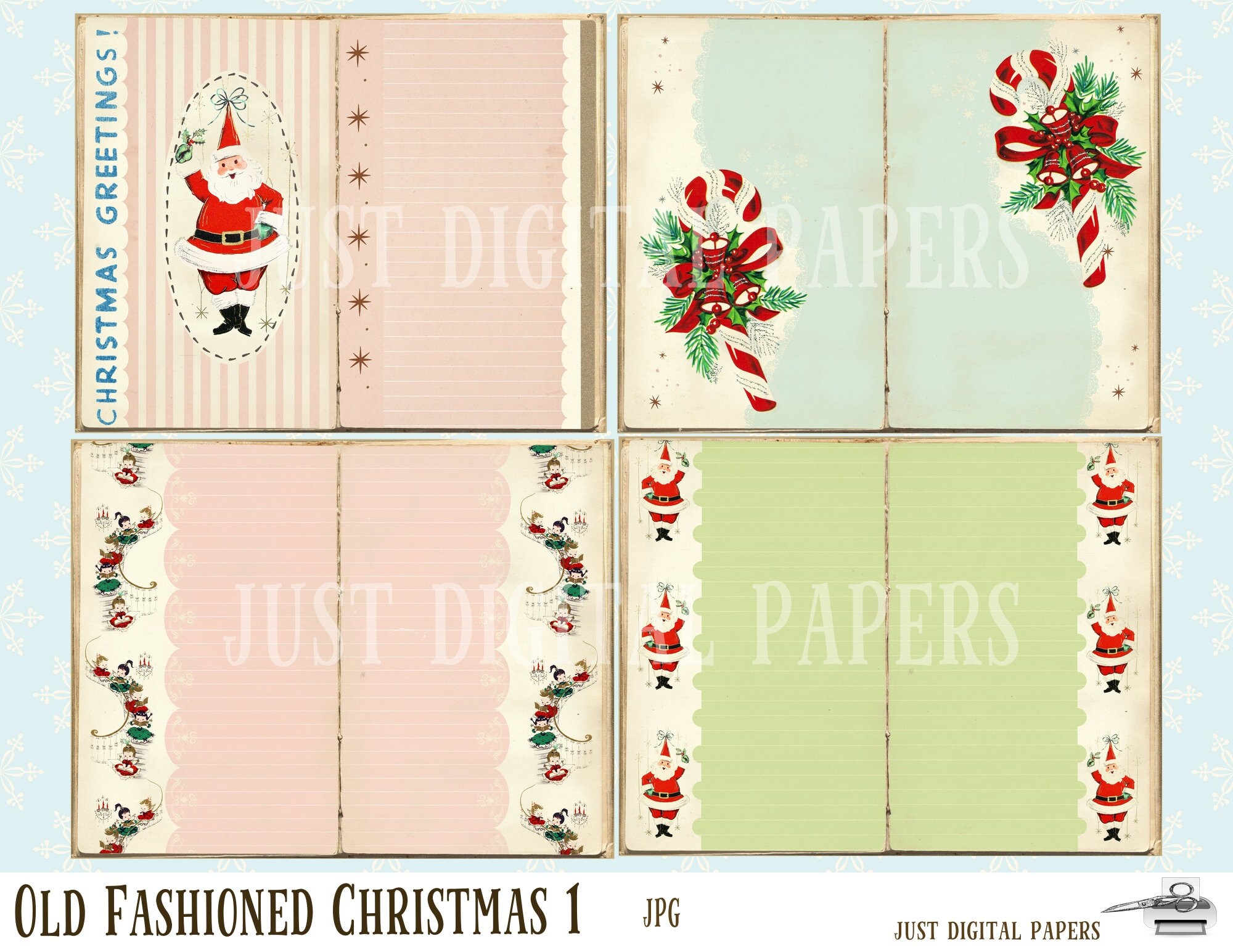 Christmas Journal, Old Christmas, Scrapbook, Digital, Printable Journal ...