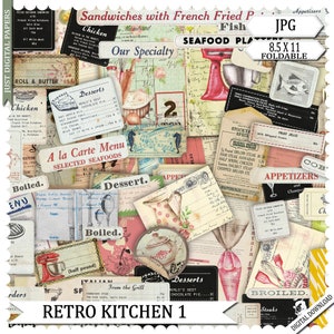 Retro Kitchen Journal: Printable Cooking Papers (digital Download) - Etsy