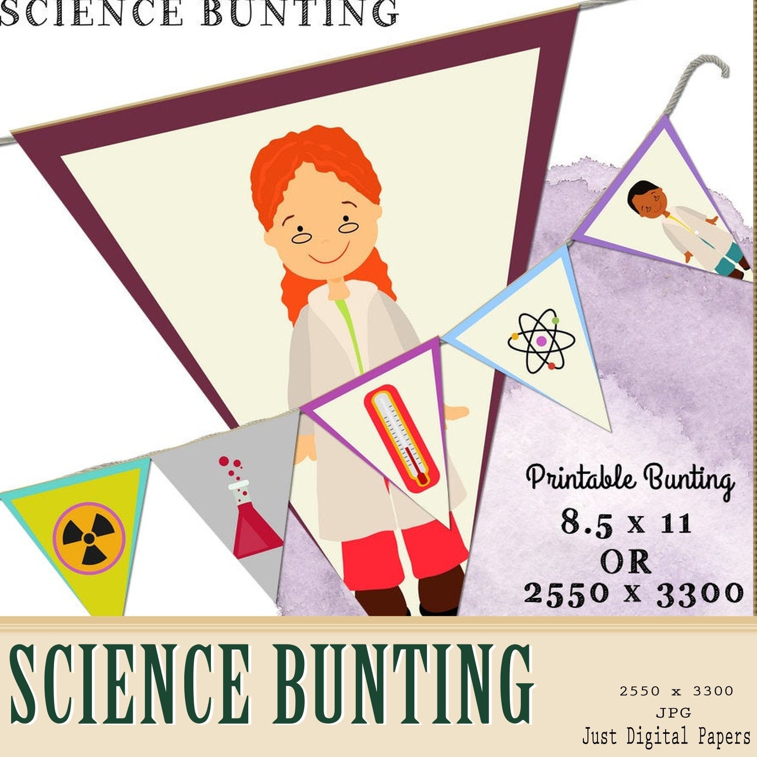 Science Bunting, Science Printable, School Printable, School Bunting ...